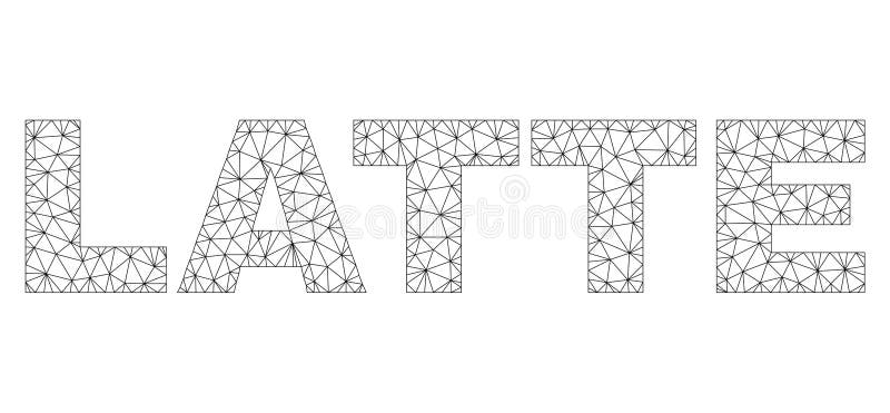 Polygonal Wire Frame LATTE Text Caption Stock Vector - Illustration of ...