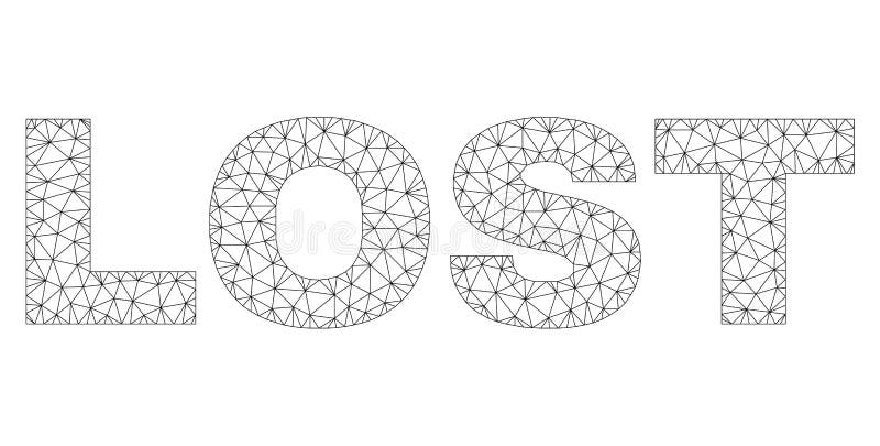 Polygonal Carcass LOST Text Label Stock Vector - Illustration of grid ...