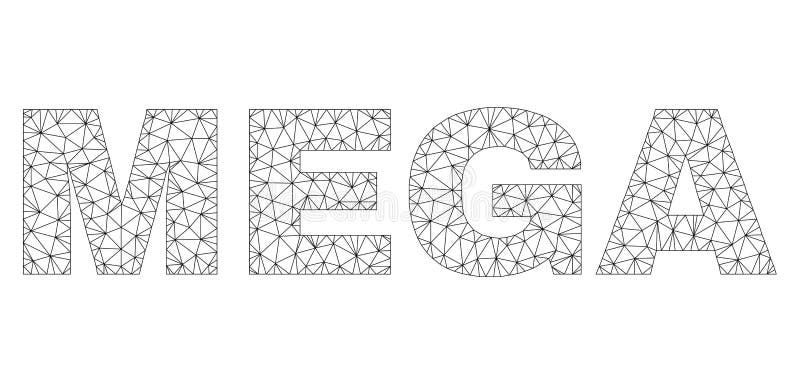 Polygonal Carcass MEGA Text Tag Stock Vector - Illustration of ...