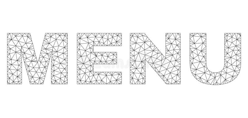 Polygonal Mesh MENU Text Label Stock Vector - Illustration of flat ...