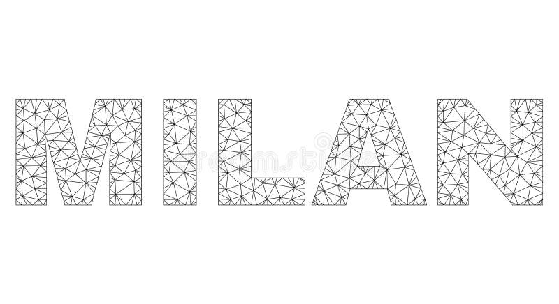 Polygonal Wire Frame MILAN Text Caption Stock Vector - Illustration of ...