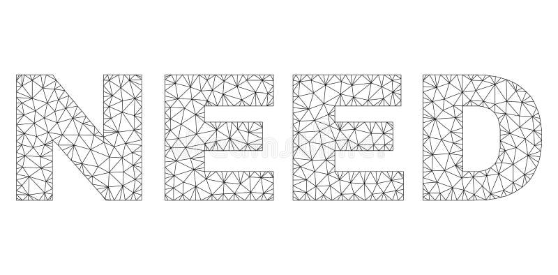 Polygonal Network NEED Text Tag Stock Vector - Illustration of mesh ...