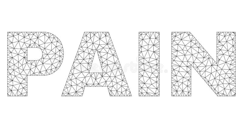 Polygonal Carcass PAIN Text Caption Stock Vector - Illustration of ...