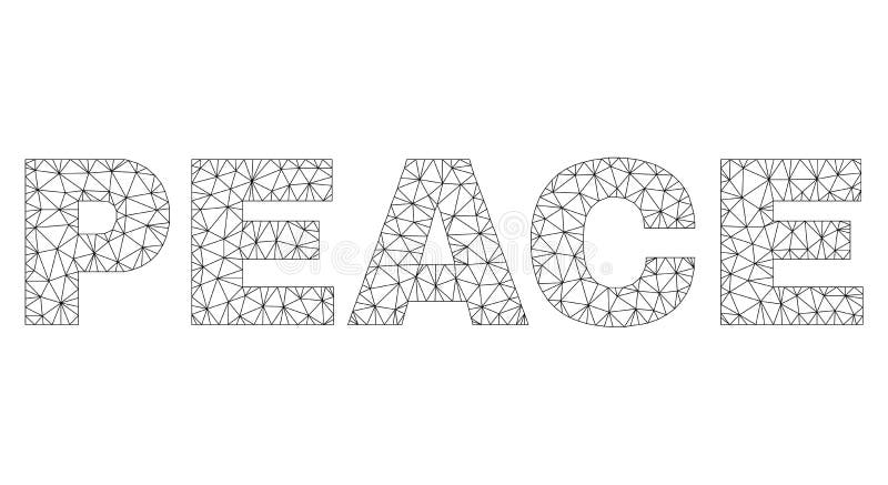 Polygonal Mesh PEACE Text Caption Stock Vector - Illustration of ...