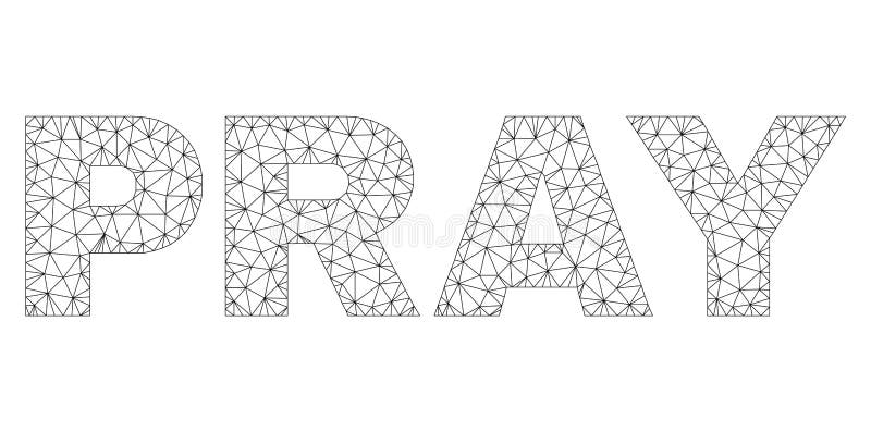Polygonal Mesh PRAY Text Caption Stock Vector - Illustration of ...
