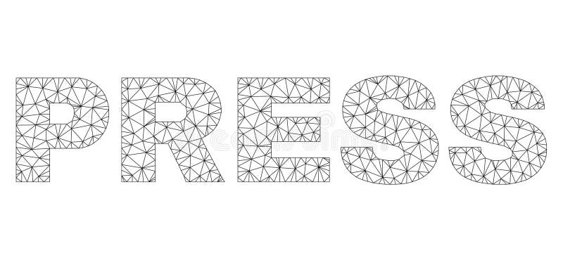 Polygonal 2D PRESS Text Caption Stock Vector - Illustration of contour ...