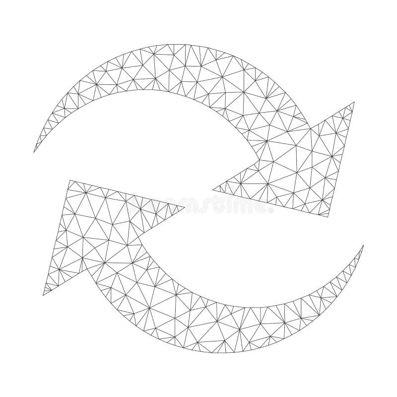 Mesh Vector Refresh Arrows Icon Stock Vector - Illustration of ...