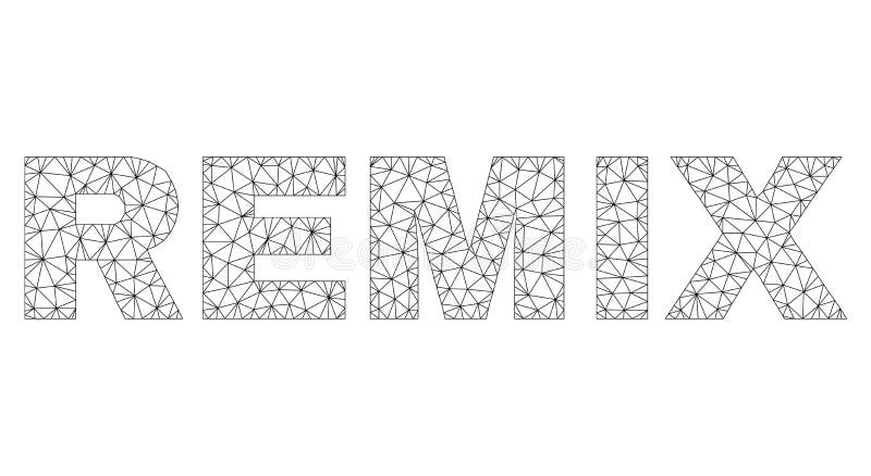 Polygonal Carcass REMIX Text Label Stock Vector - Illustration of ...