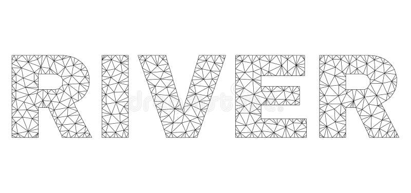 Polygonal Network RIVER Text Label Stock Vector - Illustration of mesh ...