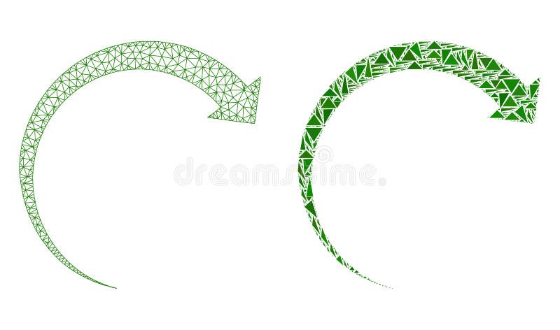 Polygonal 2D Mesh Rotate Forward and Mosaic Icon Stock Vector ...