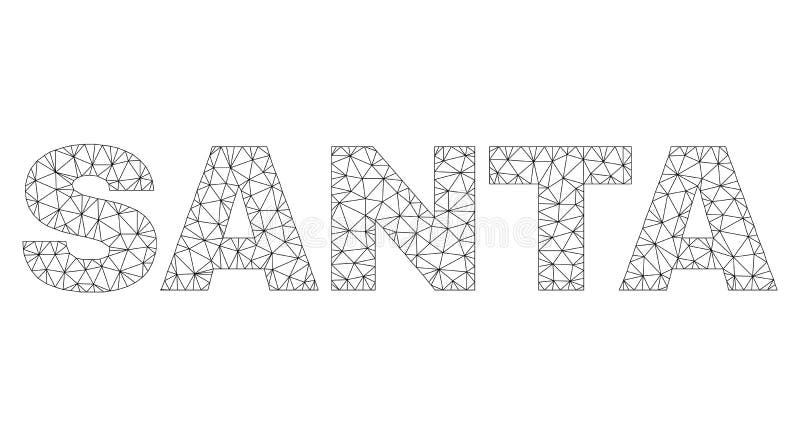 Polygonal Network SANTA Text Caption Stock Vector - Illustration of ...