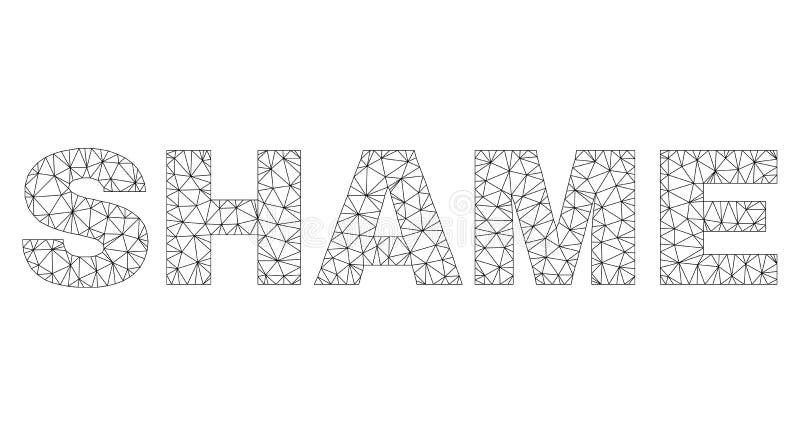 Polygonal 2D SHAME Text Label Stock Vector - Illustration of mesh ...