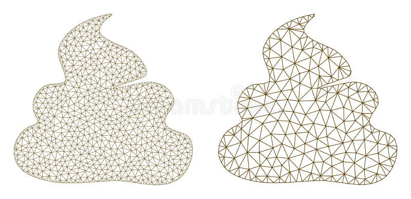 Shit Icon - Vector Triangular Mesh Stock Vector - Illustration of poop ...