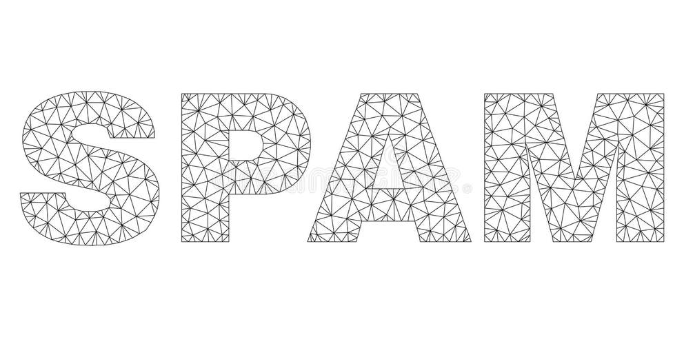Polygonal Mesh SPAM Text Caption Stock Vector - Illustration of lowpoly ...