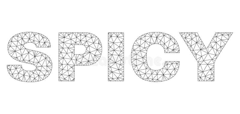 Polygonal 2D SPICY Text Caption Stock Vector - Illustration of ...