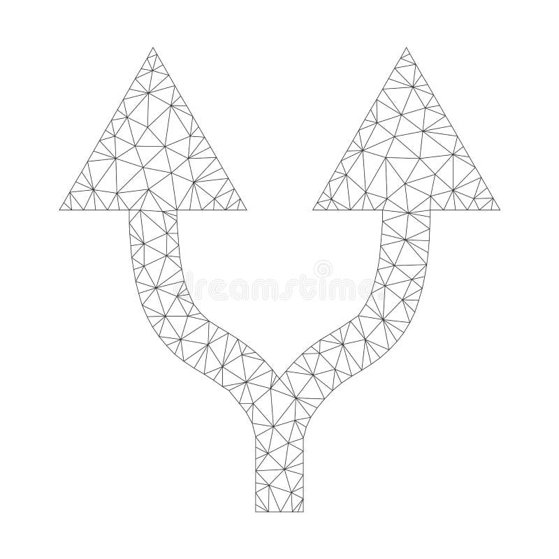 Mesh Vector Split Arrows Up Icon Stock Vector - Illustration of path ...