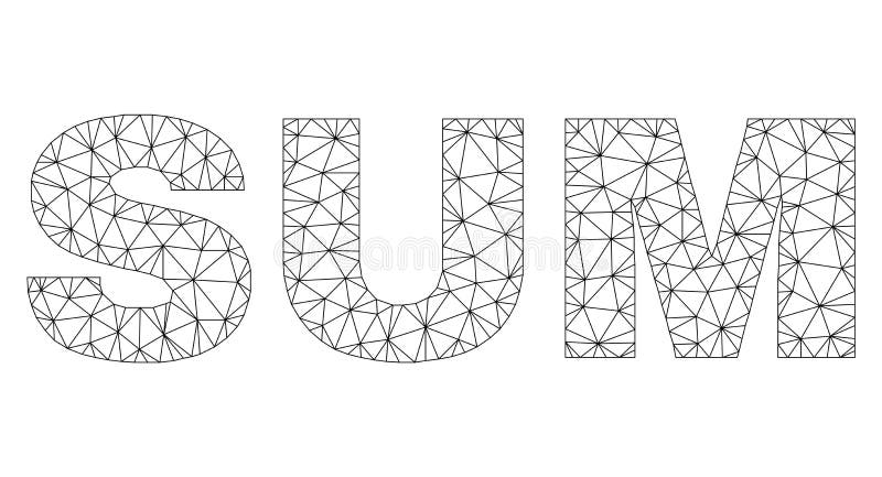 Polygonal Carcass SUM Text Tag Stock Vector - Illustration of text ...