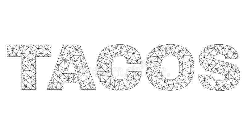 Polygonal Carcass TACOS Text Tag Stock Vector - Illustration of pattern ...