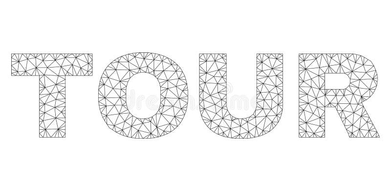 Polygonal Mesh TOUR Text Label Stock Vector - Illustration of network ...