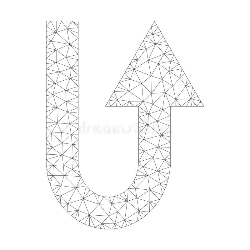 Mesh Vector Turn Forward Icon Stock Vector - Illustration of arrow ...
