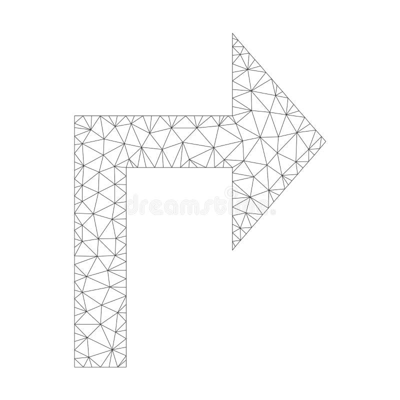 Mesh Vector Turn Right Icon Stock Vector - Illustration of abstraction ...