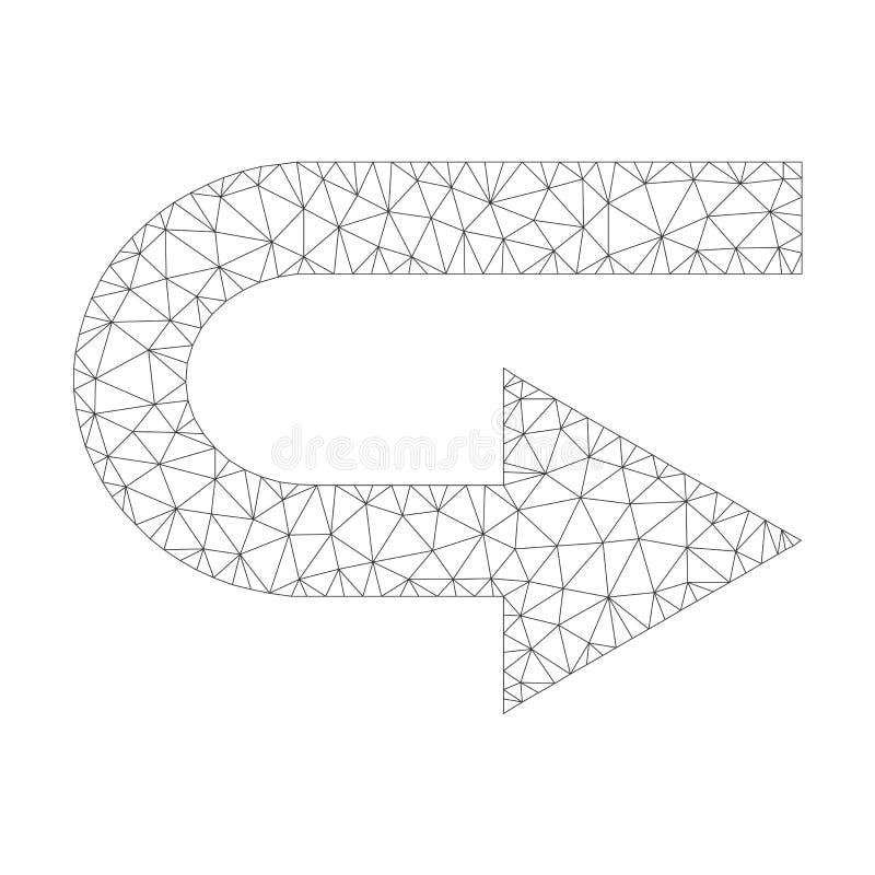 Mesh Vector Turn Right Icon Stock Vector - Illustration of modeling ...