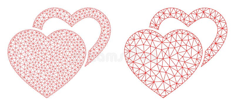 Valentine Hearts Icon - Vector Triangle Mesh Stock Vector ...