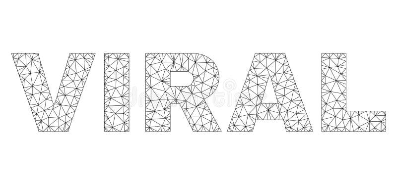 Polygonal Carcass VIRAL Text Label Stock Vector - Illustration of grid ...