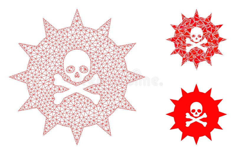 Viral Toxin Vector Mesh Network Model and Triangle Mosaic Icon Stock ...