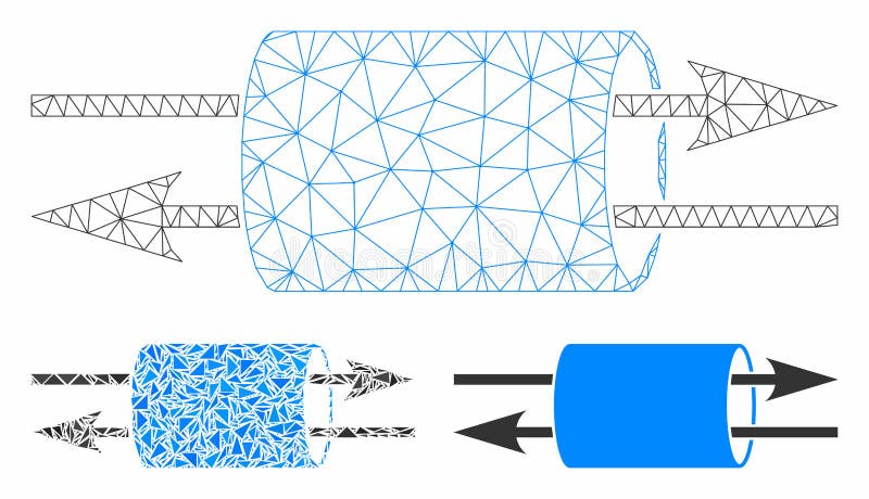 VPN Pipe Vector Mesh 2D Model and Triangle Mosaic Icon Stock Vector ...