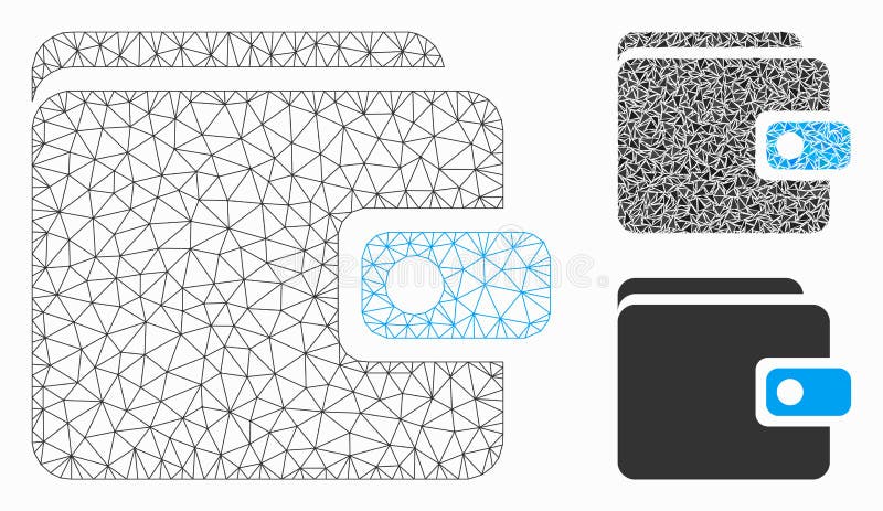 Wallet Vector Mesh Network Model and Triangle Mosaic Icon Stock Vector ...