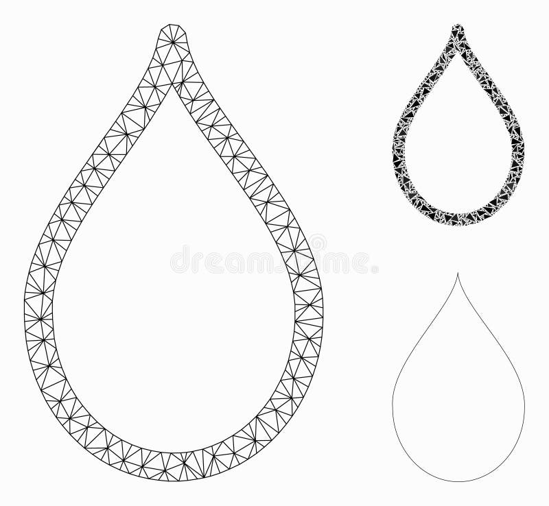 Water Drop Vector Mesh Network Model and Triangle Mosaic Icon Stock ...