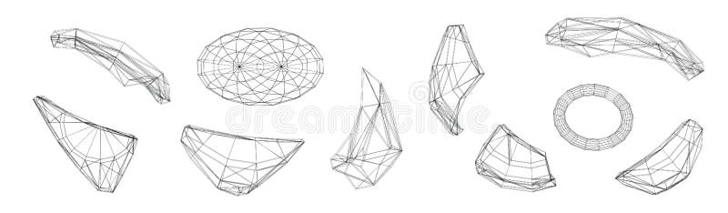 Mesh Wave Element. 3d Design Background. Web Icon Decor Spline Cylinder ...