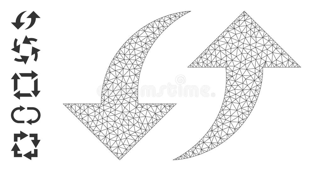 Web Network Exchange Arrows Icon with Simple Pictograms Stock Vector ...