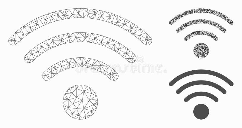 Wi-Fi Source Vector Mesh Wire Frame Model and Triangle Mosaic Icon ...