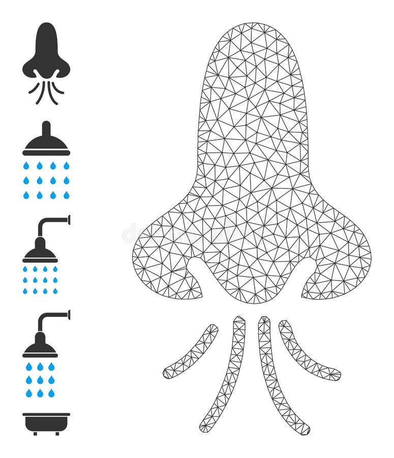 Mesh Wireframe Nose Snuff Icon Stock Vector - Illustration of ...