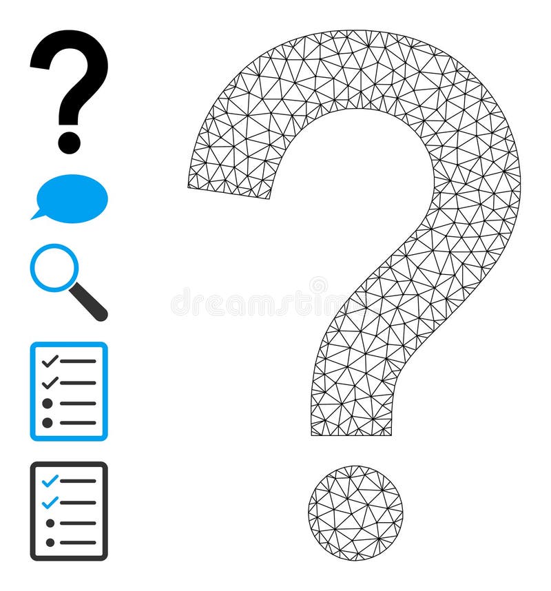 Mesh Wireframe Query Sign Icon Stock Vector - Illustration of probe ...