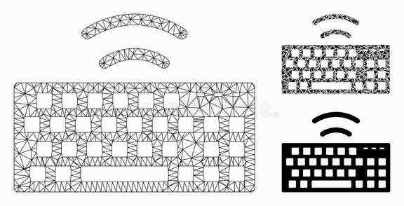 Wireless Keyboard Vector Mesh 2D Model and Triangle Mosaic Icon Stock ...