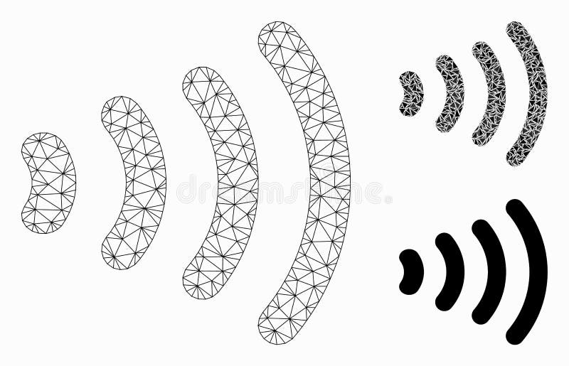 Wireless Vector Mesh Carcass Model And Triangle Mosaic Icon Stock Vector Illustration Of