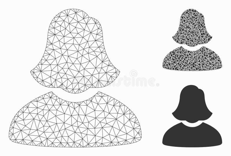 Woman Vector Mesh Network Model and Triangle Mosaic Icon Stock Vector ...
