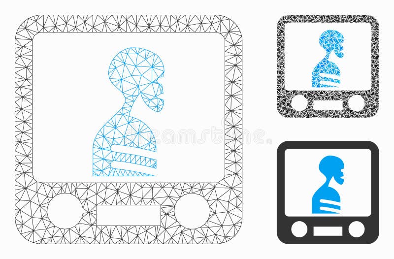 Xray Screening Vector Mesh Wire Frame Model and Triangle Mosaic Icon ...
