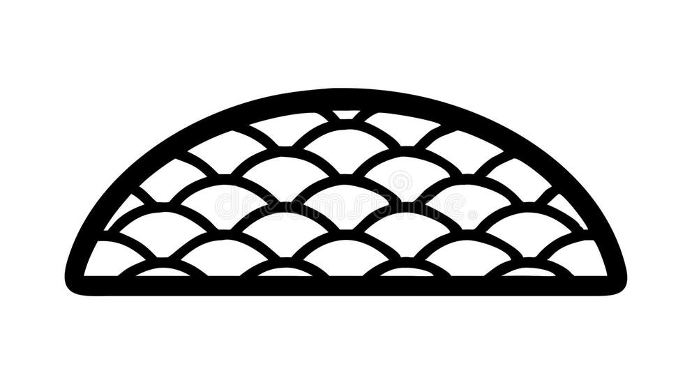 Meshed Dome Structure Outline Icon, Potentially an Observatory , Vector ...