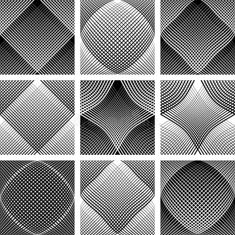 Meshy Patterns. Convex and Concave Optical Effect Stock Vector ...