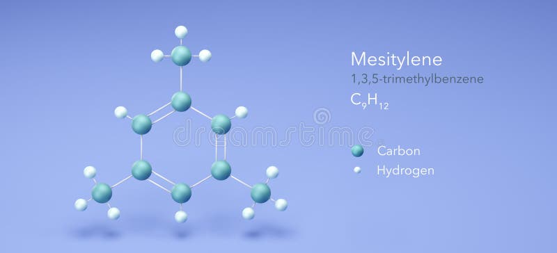 Mesitylene, Molecular Structures, 1,3,5-trimethylbenzene 3d Model ...