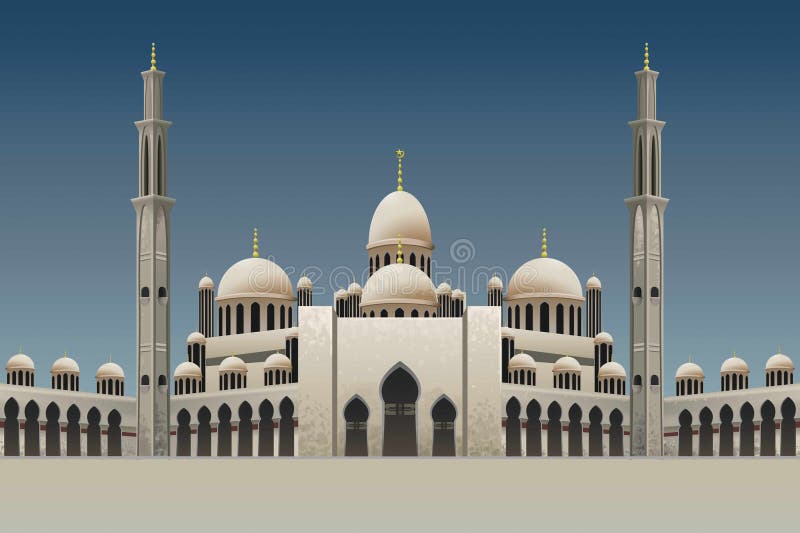 Mesjid landscape stock illustration. Illustration of kaaba - 276669844