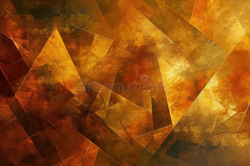 Mesmeric Abstract Golden Triangles. Generate Ai Stock Illustration ...