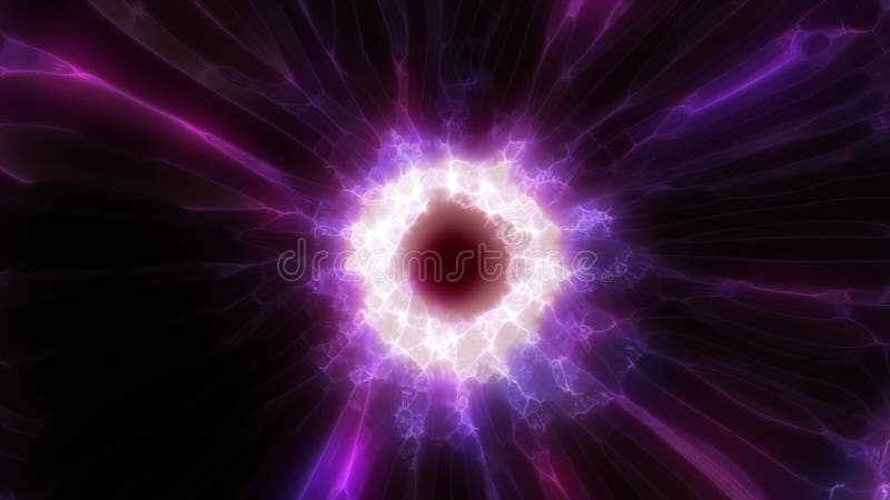 A Mesmerising Burst of Neon Pink and Blue Light Rays Converging at a ...