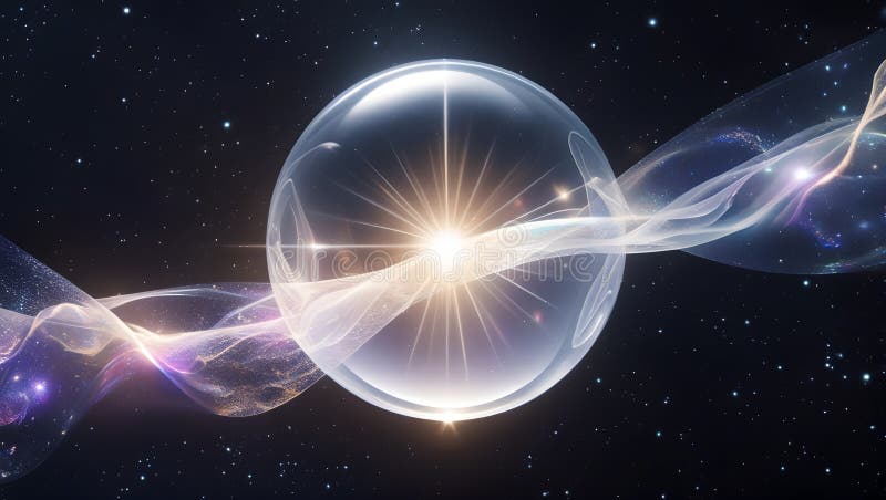 Heavenly Radiance, Ethereal Light Sphere in Cosmic Space, Divine ...