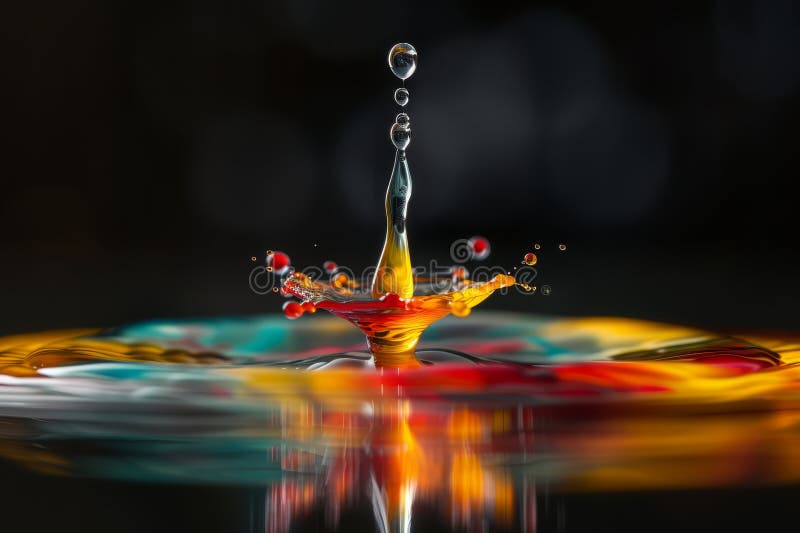 Mesmerized by Water Drops Colliding on Reflective Surface, Creating ...