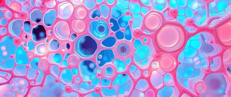 Cellular Bloom - Abstract Microscopic Landscape of Vibrant Hues Stock ...